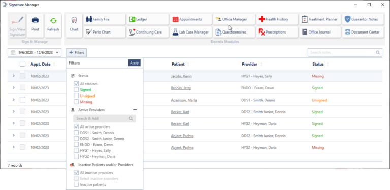 Using the Dentrix Signature Manager to Stay on Top of Your Clinical ...