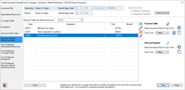 The Payment Table—Your Key to Accurate Insurance Estimates – Dentrix ...