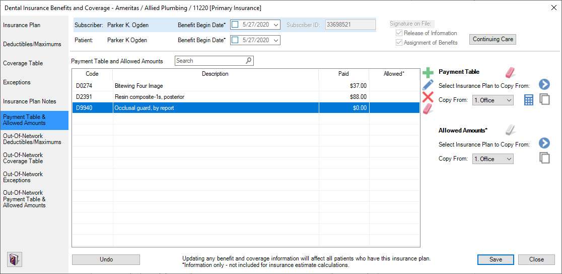 The Payment Table—Your Key to Accurate Insurance Estimates – Dentrix ...