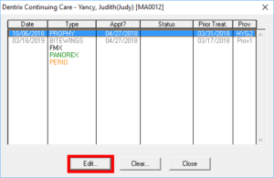 Setting Continuing Care Frequency Intervals in Dentrix and Customizing ...